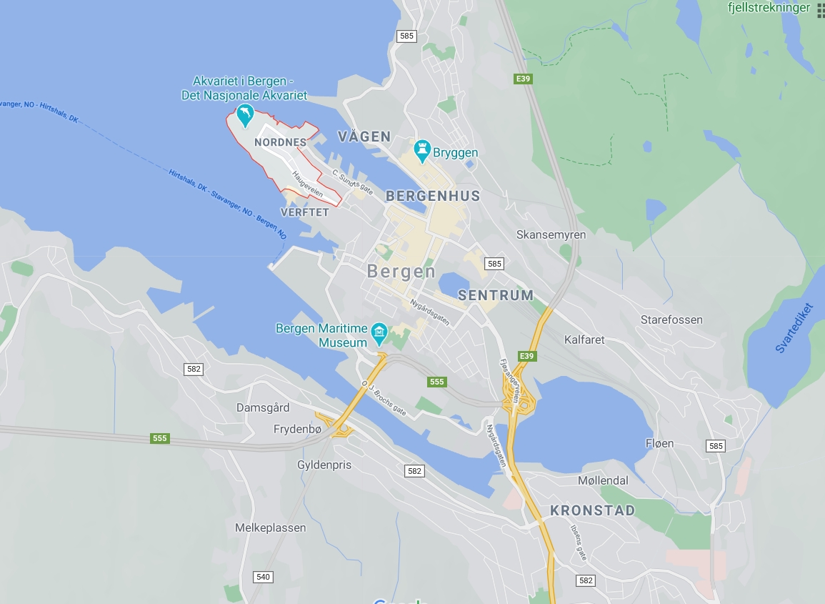 Walking through Nordnes in old Bergen. – The Traveller
